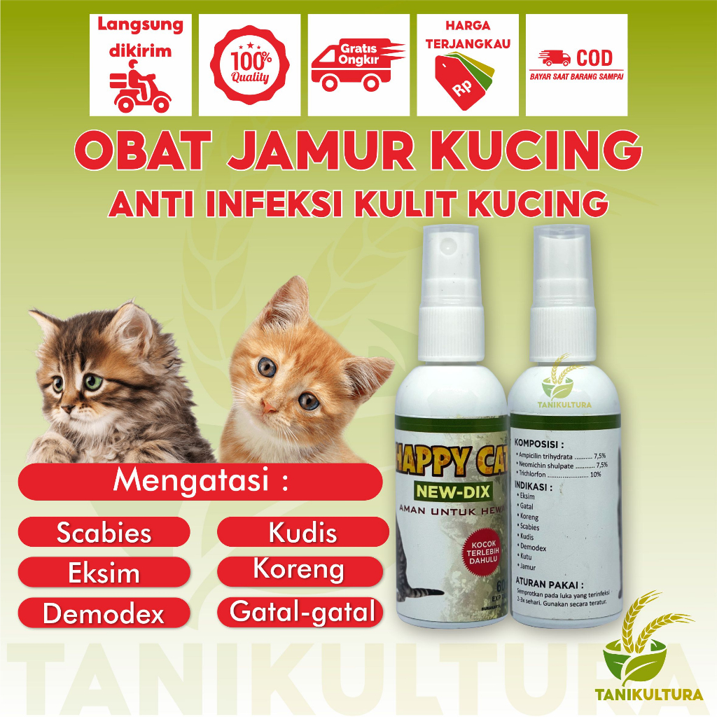 Jual Obat Jamur Kucing Scabies Demodex Impetigo Jamur Kutu Parasit ...