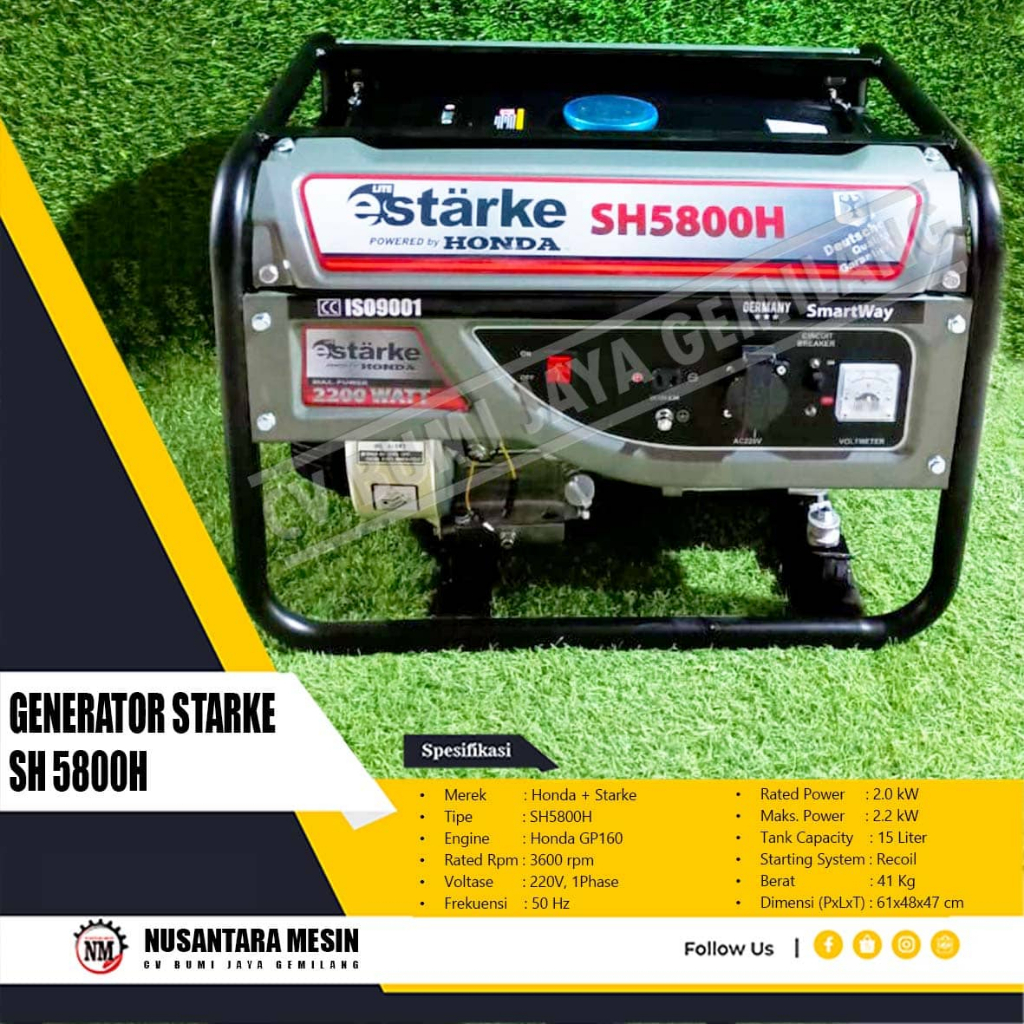 Jual MESIN GENSET / GENERATOR STARKE SH 5800H | Shopee Indonesia