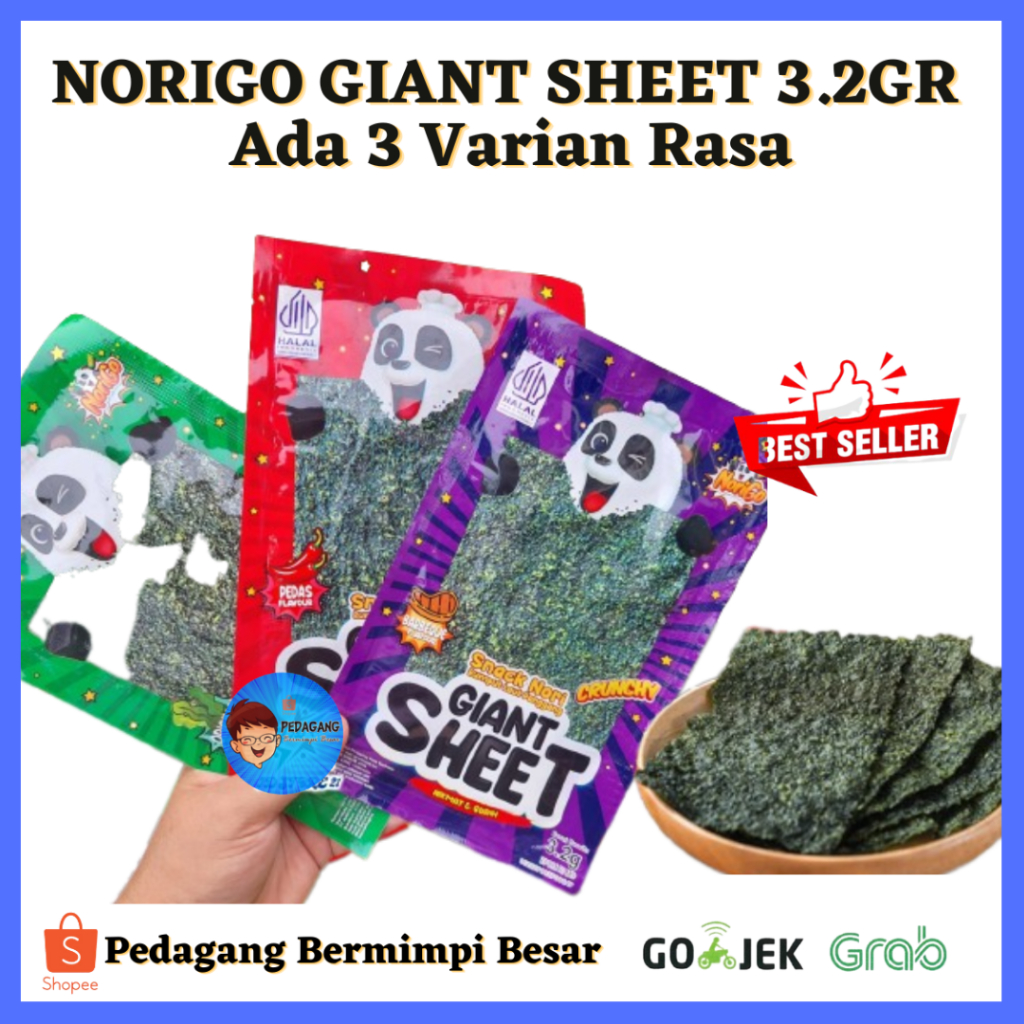 Jual Norigo Giant Sheet ada 3 Varian Rasa/ Norigo Giant/ Rumput laut ...