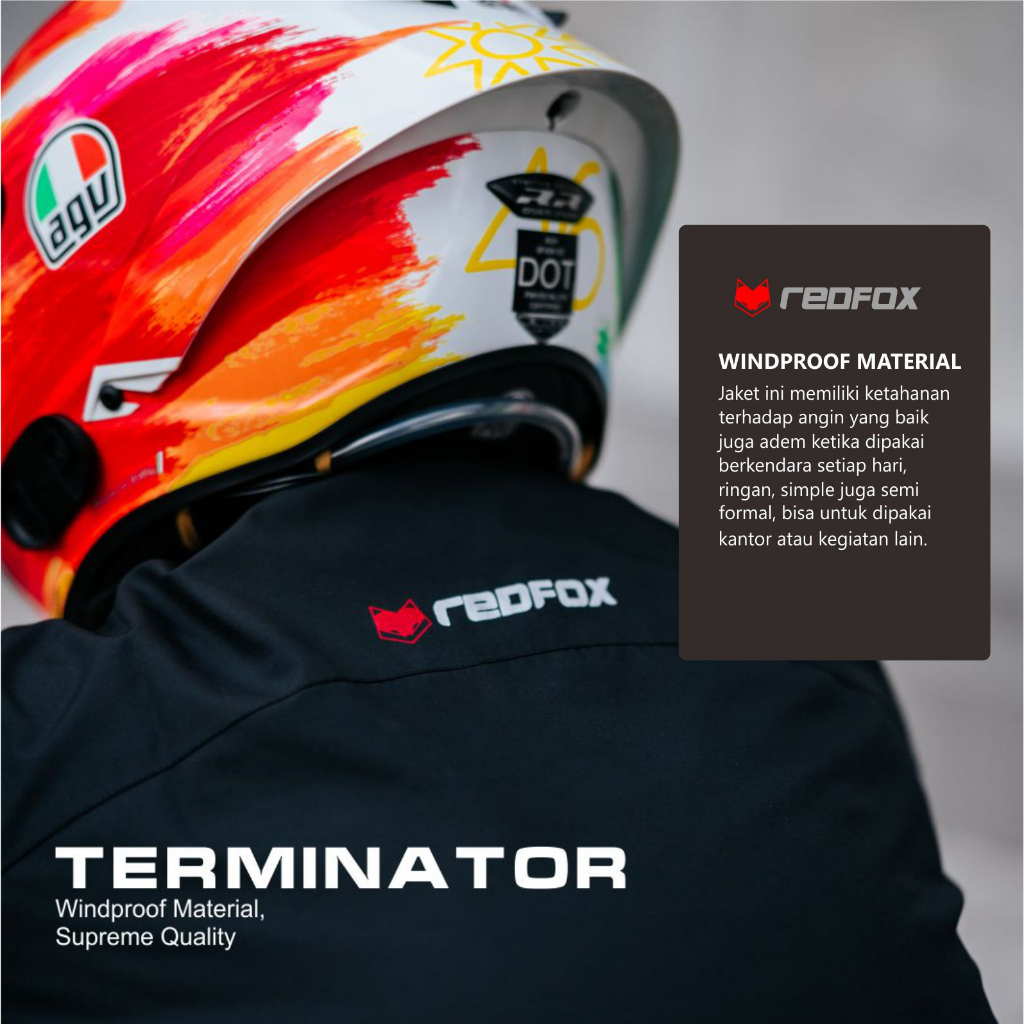 Jual Jaket Motor Pria Premium Anti Angin - REDFOX TERMINATOR | Shopee Indonesia