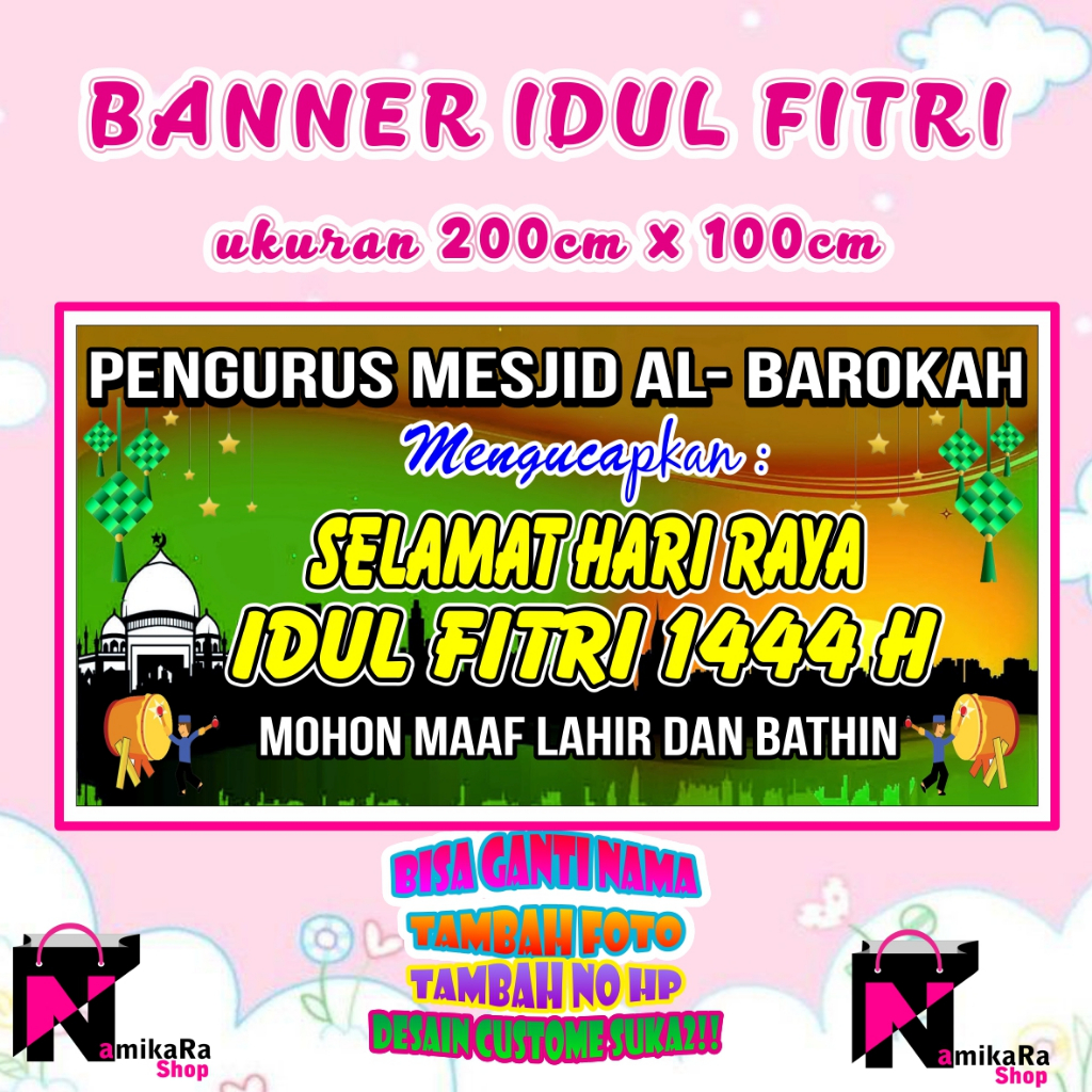 Jual Spanduk Selamat Idul Fitri / Banner Lebaran / Spanduk Lebaran ...