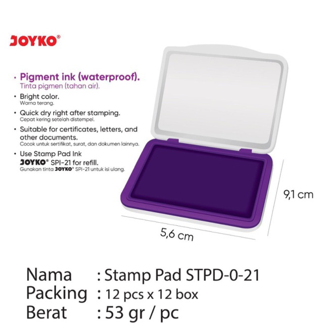 Jual Bak Stempel JOYKO Premium / Stamp Pad JOYKO / Bantal Stempel STPD ...