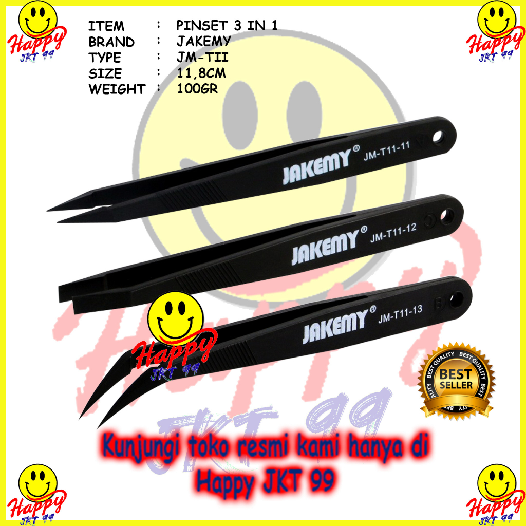 Jual PINSET 3IN1 JM-T11 BENGKOK LURUS RUNCING ALAT SERVICE TEKNISI ...