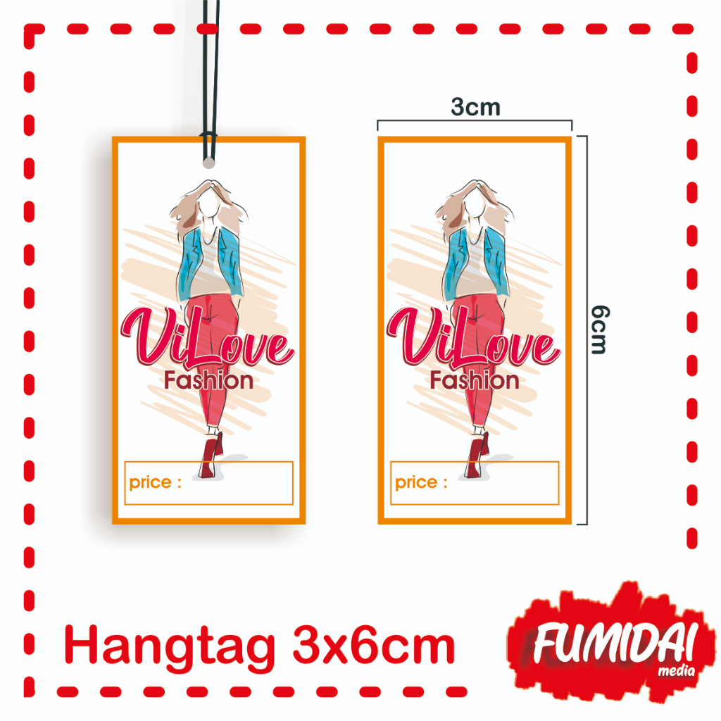 Jual HANGTAG / HANG TAG / LABEL 3x6 [FREE DESAIN] | Shopee Indonesia