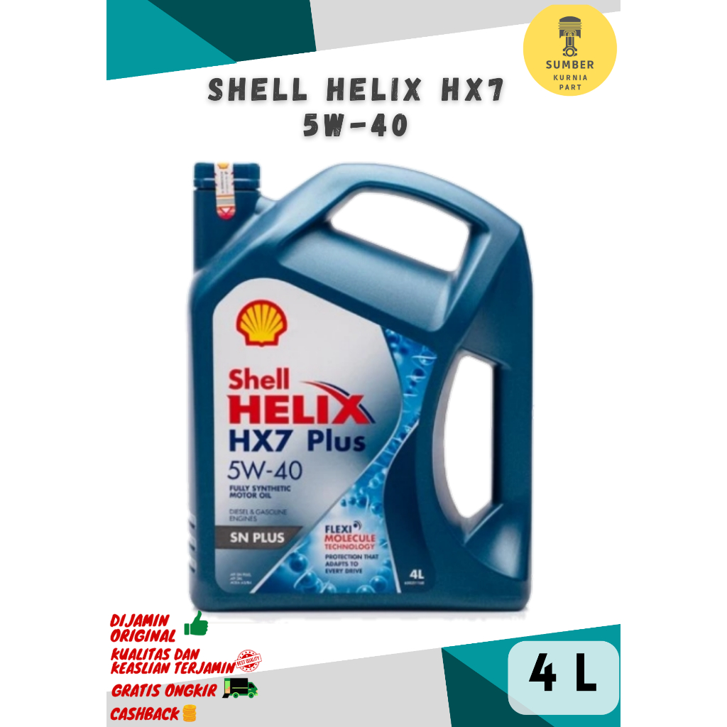 Jual Shell Helix HX7 5W40 4 liter original Scan Barcode 100% | Shopee ...