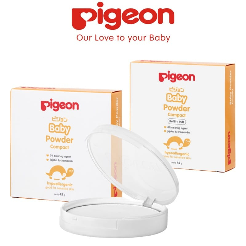 Jual PIGEON Baby Powder COMPACT 45Gr || REFIL + PUFF | Shopee Indonesia