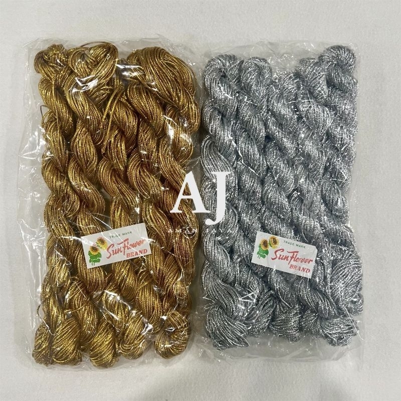 Jual Tali Benang Souvenir Emas Perak Gold Silver (MINIMAL ORDER 5 ROLL ...