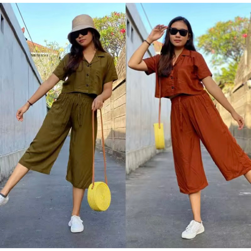 Jual one set crop wanita | Shopee Indonesia