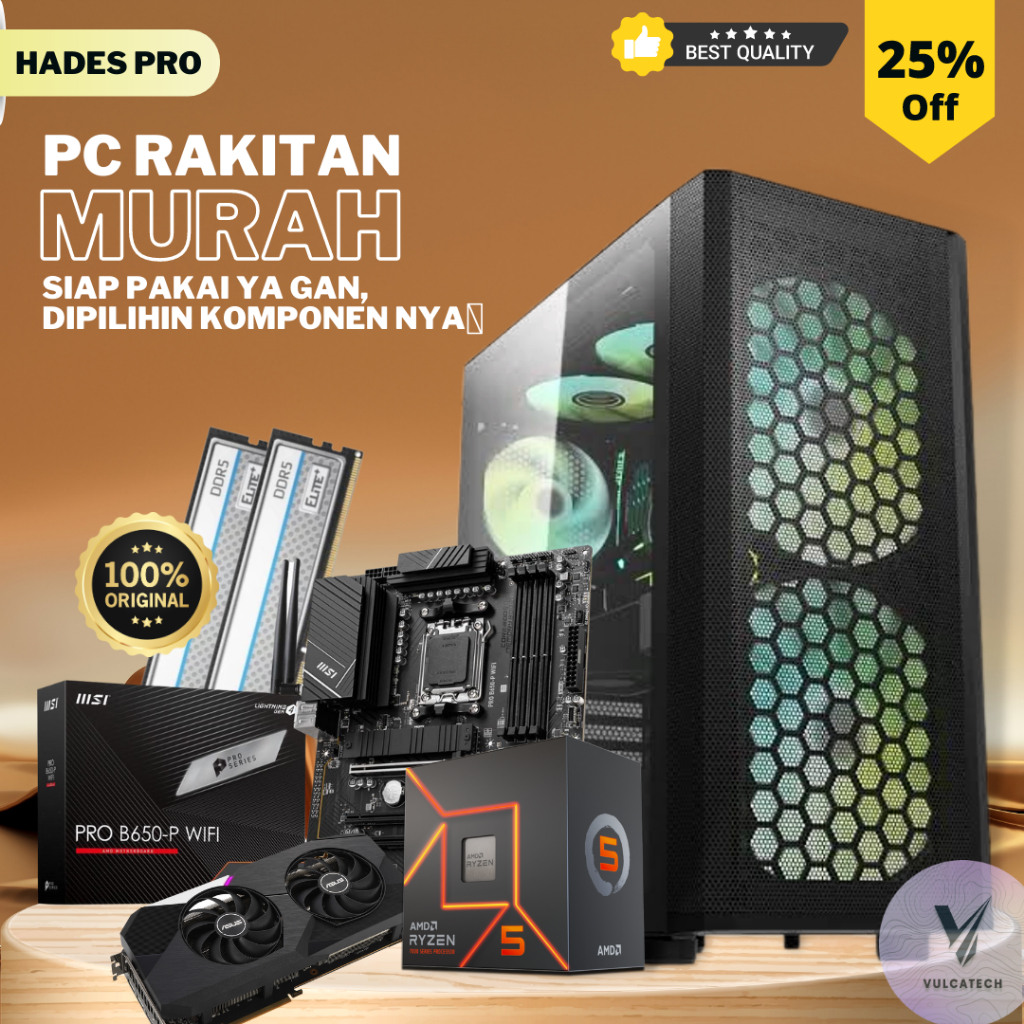 Jual PC Rakitan Ryzen 5 7600 16GB | 512GB WIN 10 Siap Pakai | HADES PRO ...