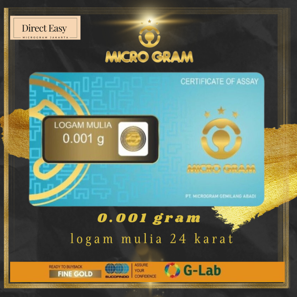 Jual EMAS MINI MICROGRAM 0.001 Gram LOGAM MULIA 24KARAT DIJAMIN ASLI ...