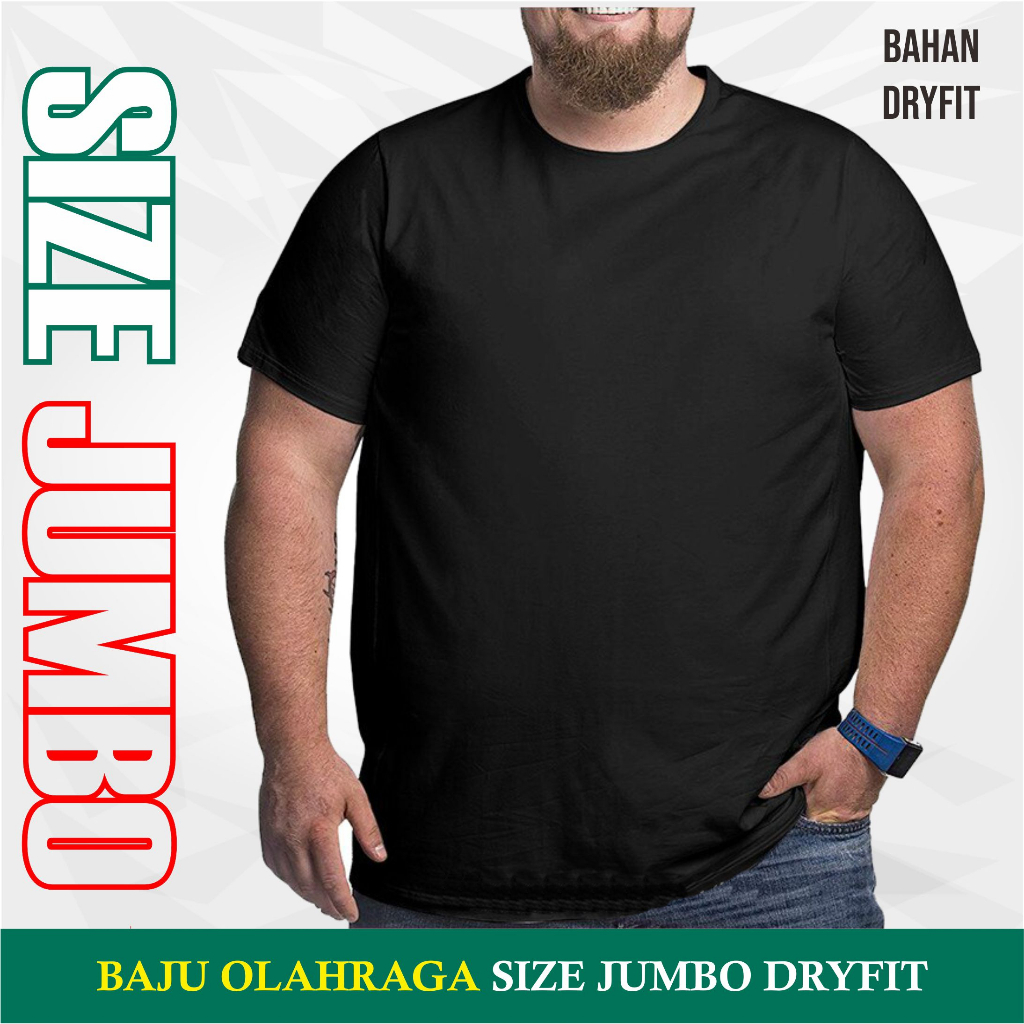 Jual Baju Kaos Jumbo Pria Bahan Dryfit Ukuran Big Size XXXL 4XL Lingkar ...