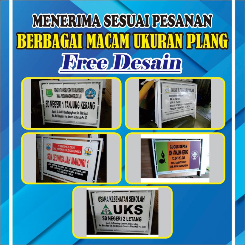 Jual PLANG SEKOLAH ATAU KANTOR UKURAN 120 * 80 CUSTOM | Shopee Indonesia