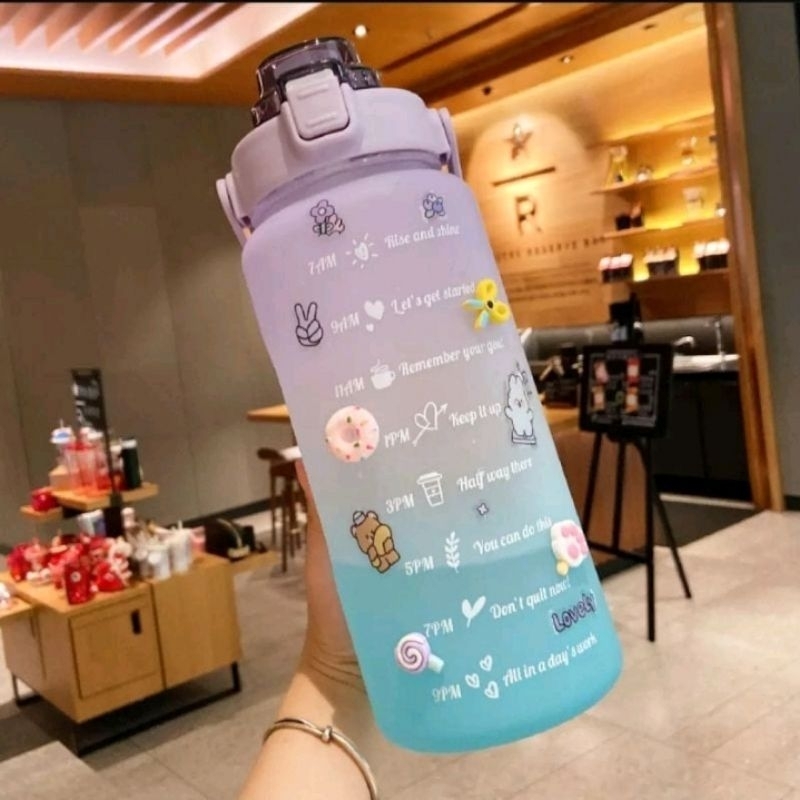 Jual Botol Minumam Jumbo 2 Liter Free Stiker Viral Korea | Shopee Indonesia