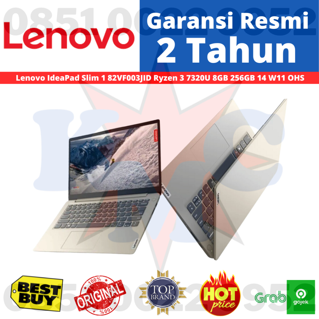 Jual LENOVO IDEAPAD SLIM 1 82VF003JID Ryzen3 7320U 256GB SSD 8GB WIN11 OHS | Shopee Indonesia