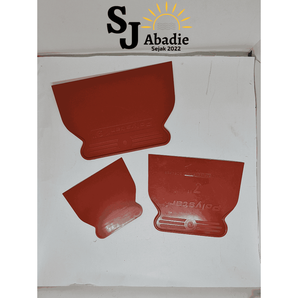 Jual (12 PCS) Kapi Kape Scrap Scraper Tanpa Gagang Plat PVC Merah ...
