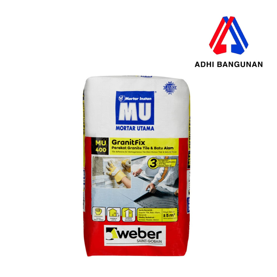 Jual Semen Perekat Granit Batu Alam Semen Mortar Utama MU 400 | Shopee ...