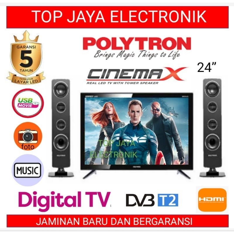 Jual LED TV POLYTRON 24 INCH DIGITAL TV /LED POLYTRON 24 INCH CINEMAXC ...