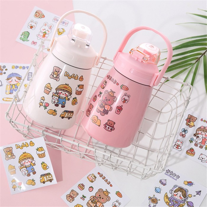 Jual Sticker Lucu 2D Stiker Botol Minum Viral Anak Label Karakter ...