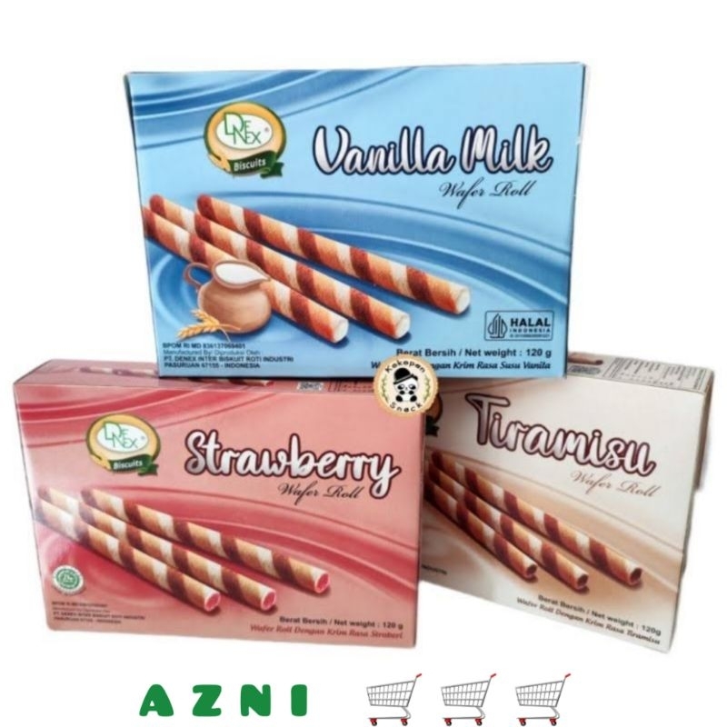 Jual DENEX Wafer Roll 120 Gr - Vanila/ Strawberry/ Tiramisu/ All Varian ...