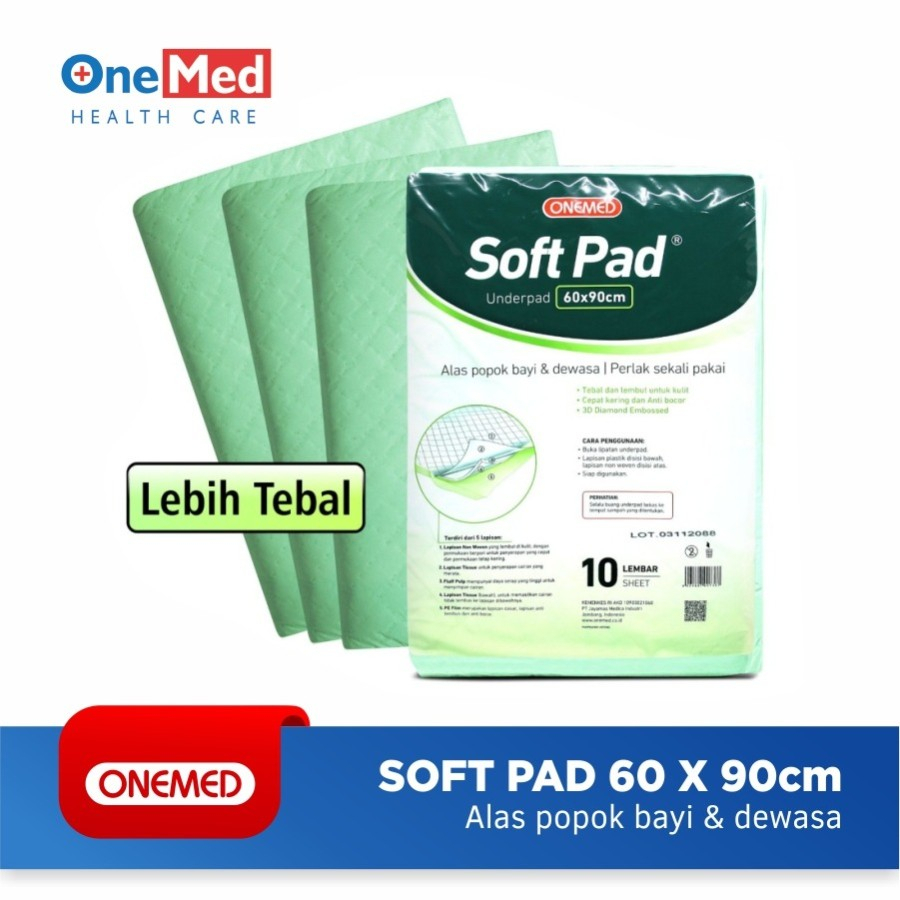 Jual Underpad SoftPad Onemed 60x90 cm Pak Isi 10pcs OS | Shopee Indonesia
