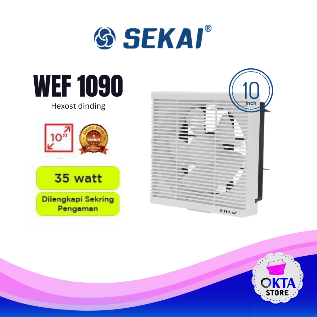 Jual Sekai Kipas Hexos Dinding Exhaust Fan Dinding 10 inch WEF 1090 ...