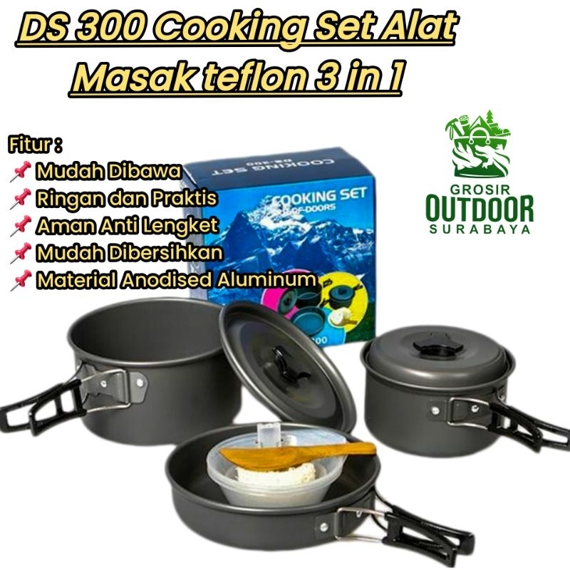 Jual Cooking Set DS 300 Alat Masak Camping murah panci Outdoor ada juga ...