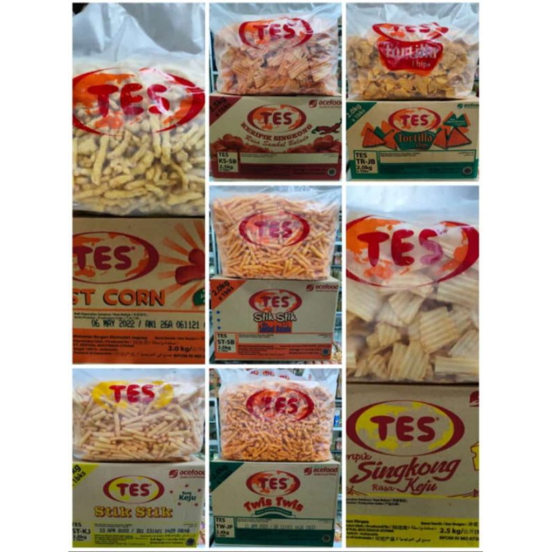 Jual SNACK TES KEMASAN BALL / 250 GRAM RASA SINGKONG BALADO, KEJU, STIK ...