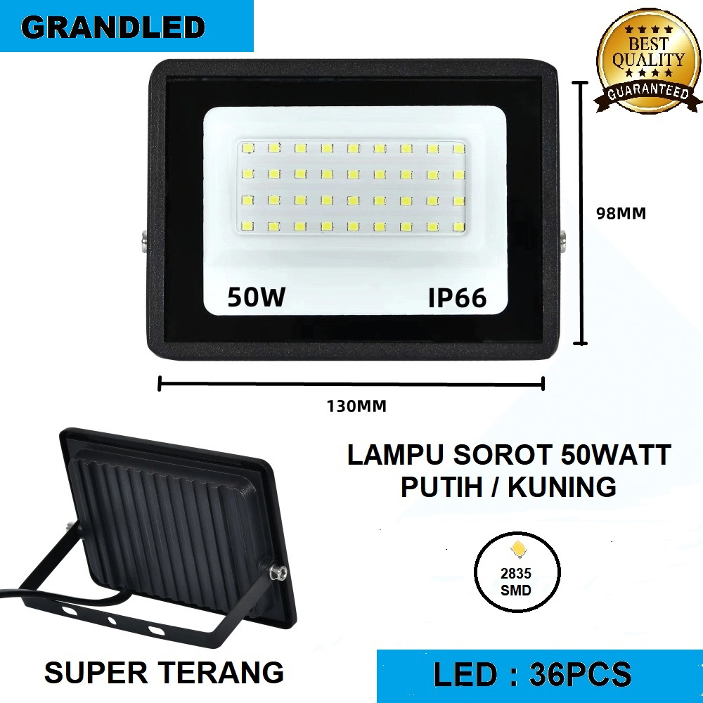 Jual LAMPU SOROT LED TEMBAK 50WATT IP66 OUTDOOR - 220Volt ( CAHAYA SUPER TERANG ) | Shopee Indonesia