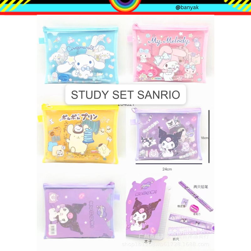 Jual POUCH SANRIO STUDY SET SANRIO PERALATAN TULIS ANAK SET ALAT TULIS ...
