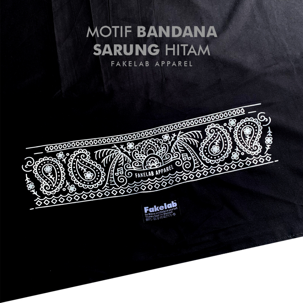 Jual Fakelab Sarung Hitam Polos Checkered Bandana Pattern Barb Wire ...