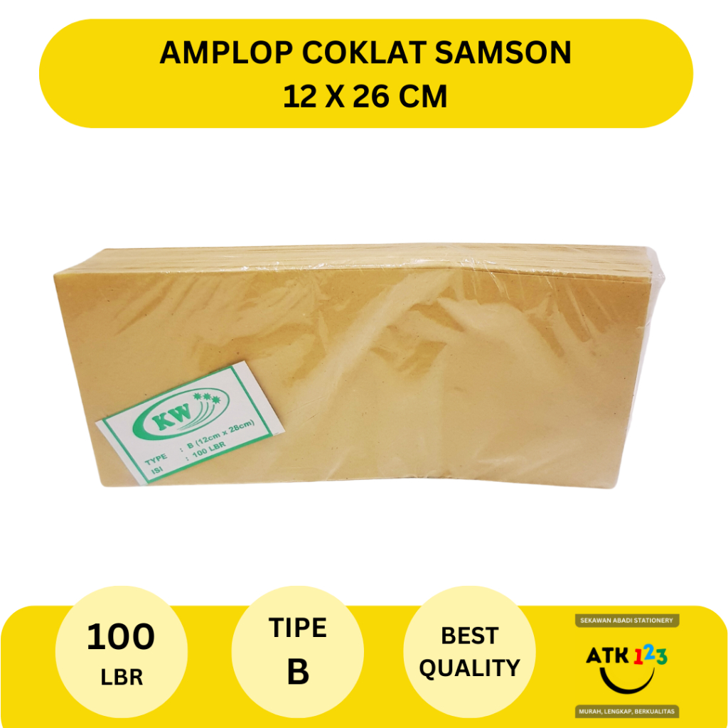 Jual KW SAMSON Amplop Coklat Samson B Ukuran 12x28cm 100 lembar / Amplop Gaji / Amplop Dokumen ...