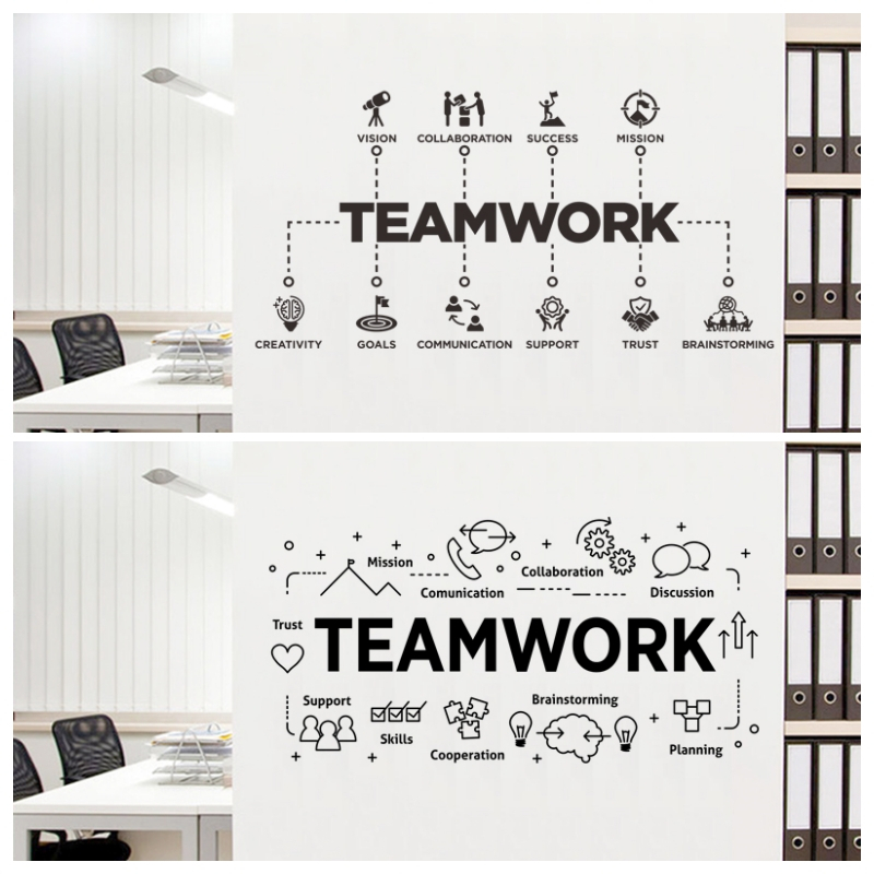 Jual Stiker Dinding Katakata Motivasi Team Work Kantor Quotes Kerja ...
