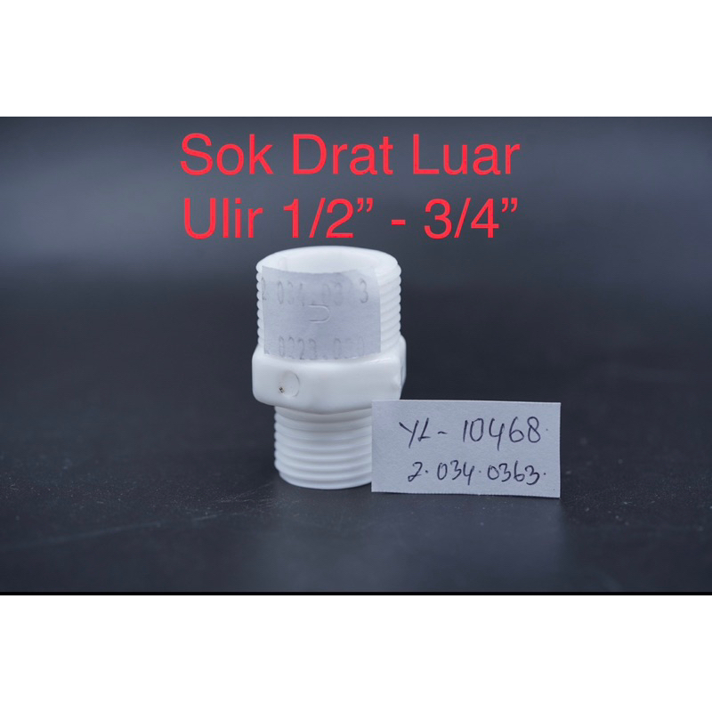 Jual PVC SDL Sok Drat Luar Double Nepel Ulir 1/2 inch to 3/4” Male ...