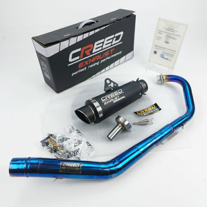 Jual Knalpot racing Creed Exhaust TR PRO BLACK + DB KILLER untuk Satria ...