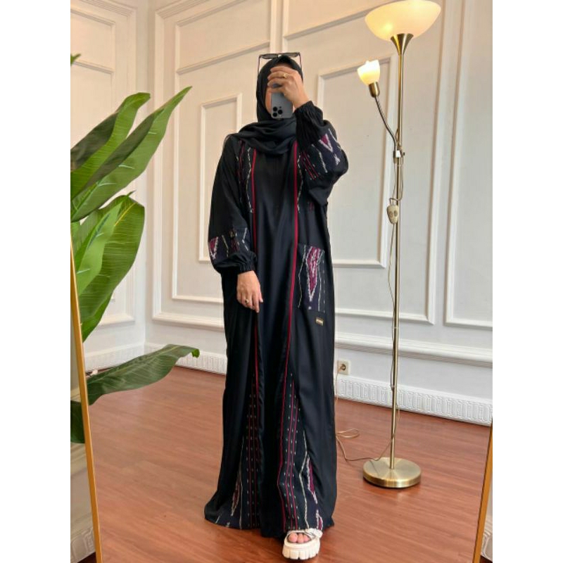 Jual KAFTAN HITAM LIST ORIGINAL ANJANISTORE BY ANJANI SABILA | Shopee ...
