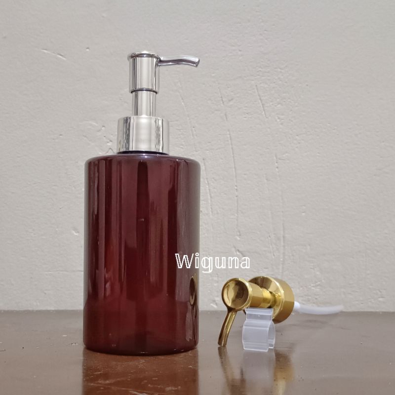 Jual Botol Pump 250ml Amber / Botol PET 250ml Coklat Tutup Pump Luxury Clip Oil / Botol Handshop ...