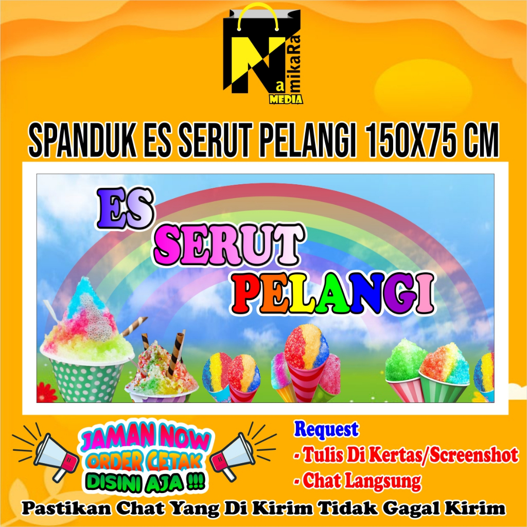 Jual Spanduk Banner Backdrop Es Serut Pelangi Terbaru Paling Keren Ukuran 150x75 Cm Bisa Custom