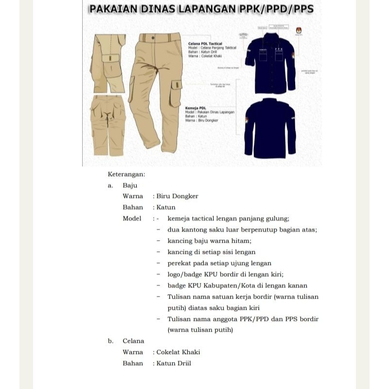 Jual pakaian dinas lapangan ppk / ppd / pps / Kemeja ppk / ppd / pps / seragam ppk / ppd / pps ...