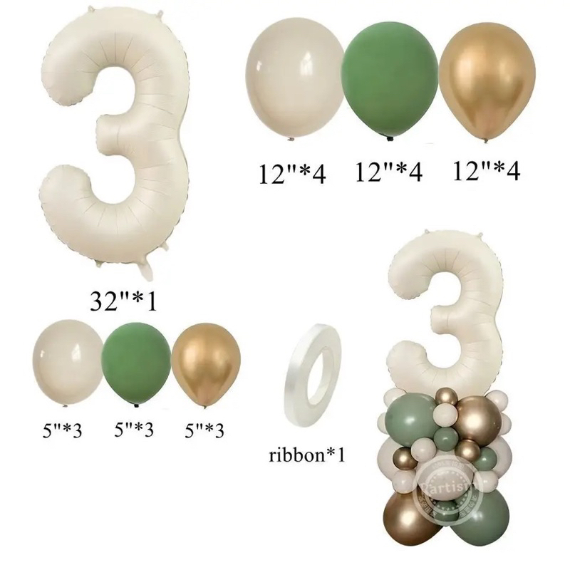 Jual PAKET BALON ANGKA CREAM 80cm | Shopee Indonesia