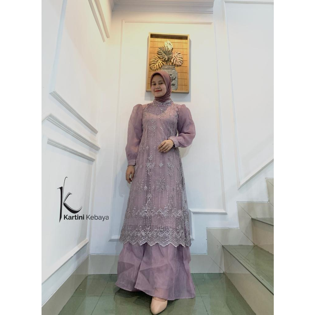 Jual New Motif Raisa Dress Gamis Tutu Organza / Gamis Kondangan / Gamis ...