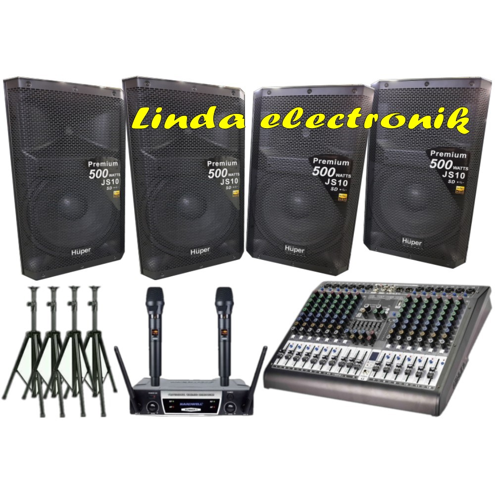 Jual paket sound system huper js10 15 inch 4 buah mixer ashley 12 ...