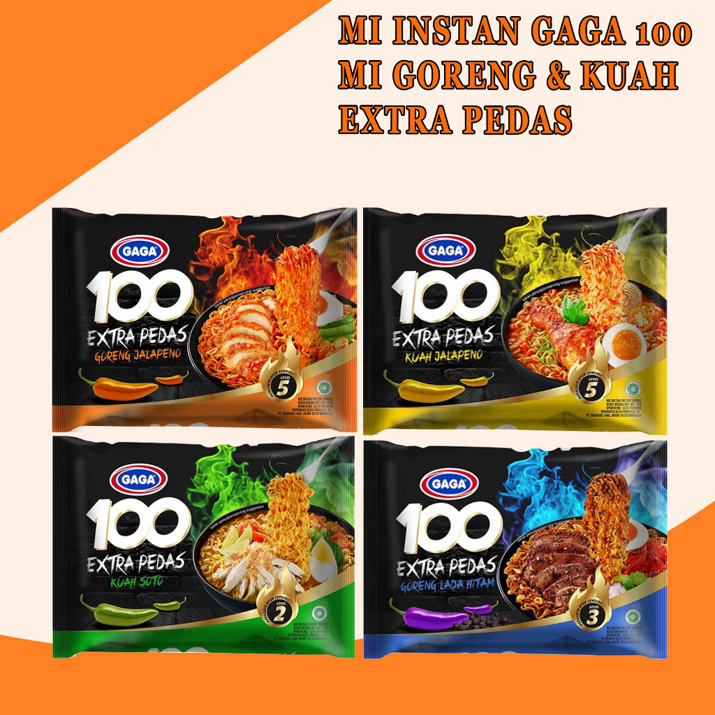 Jual MI INSTAN GAGA 100 75g / MIE INSTAN ANEKA VARIAN | Shopee Indonesia