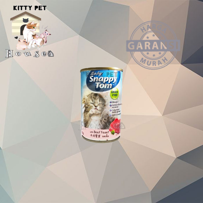 Jual MAKANAN KUCING SNAPPY TOM BABY FEAST KITTEN BEEF 400GR | Shopee ...