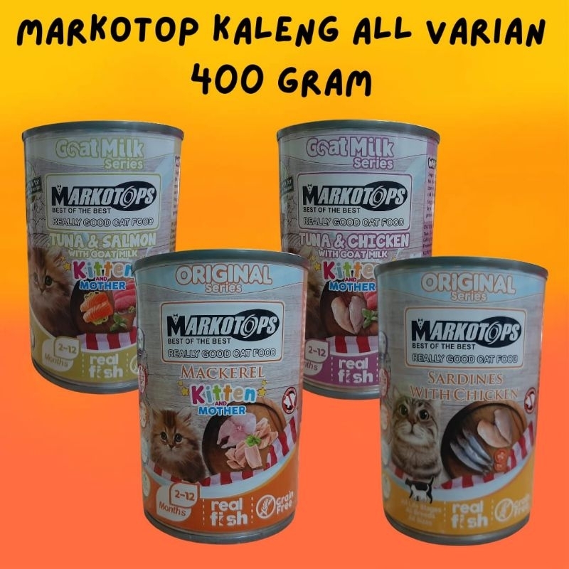 Jual MARKOTOPS KALENG 400 GRAM MAKANAN KUCING BASAH KALENG | Shopee ...