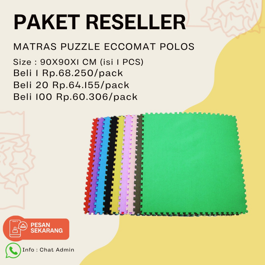 Jual Puzzle 90x90 Alas Lantai Karpet Matras Merk Eccomat 90x90 ...