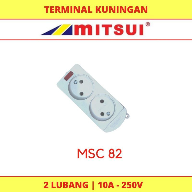 Jual Stop Kontak Gepeng Mitsui MSC 082 / Stop Kontak Gepeng Mitsui 2 Lubang Terminal kuningan ...