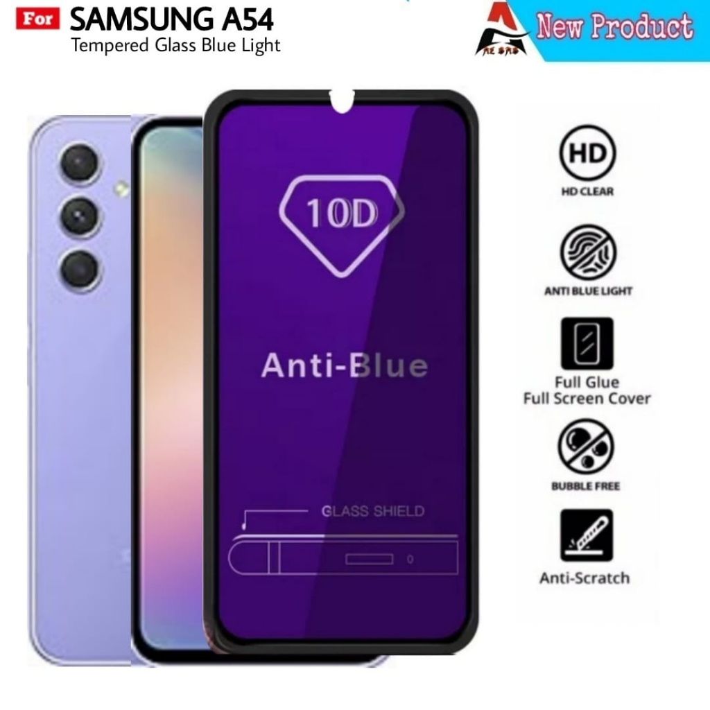 Jual Tempered Glass SAMSUNG A54 Full Cover Blue Light Anti Radiasi | Shopee Indonesia