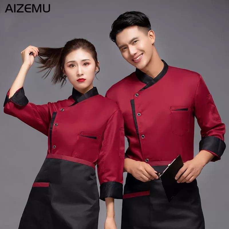 Jual jacket chef koki seragam kerja set premium | Shopee Indonesia