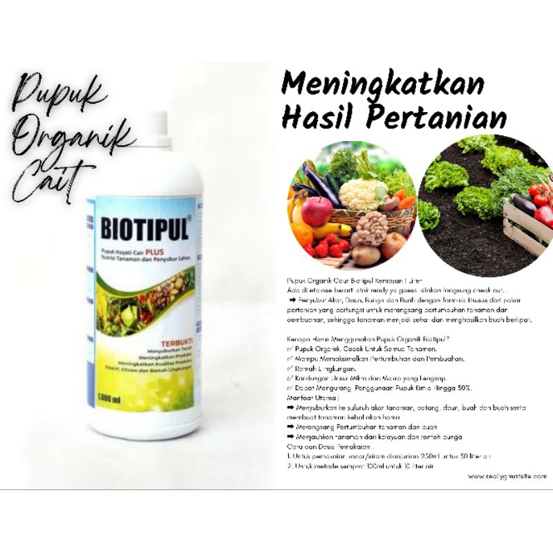 Jual Pupuk Organik Cair PLUS Untuk Akar, Bunga, Buah Dan Sayuran ...