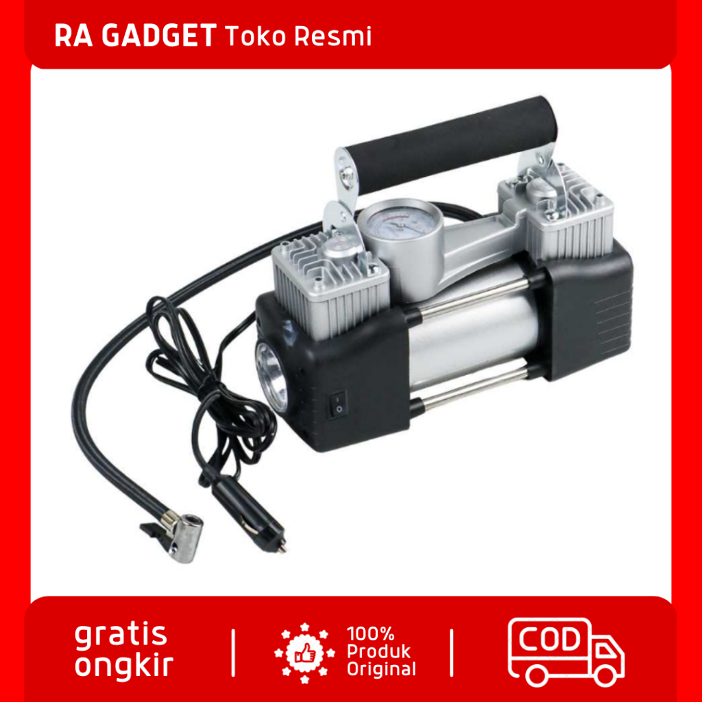 Jual Pompa Ban Compressor Double Cylinder 12V 150 PSI / Kompressor ...